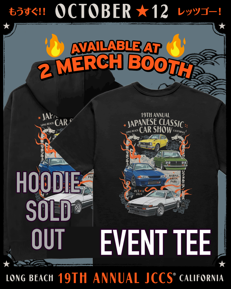 JCCS® 2024 Main Official Tee > Skyline R32, Corolla AE86, Mazda RX2, H – JapaneseClassicCarShow